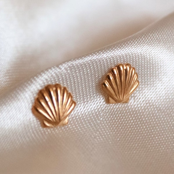 Gold Shell Earrings - Etsy