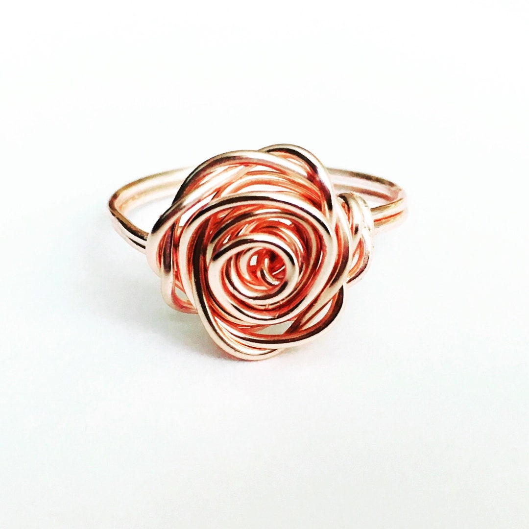 Rose Gold Rose Ring, Rose Gold Ring, Flower Ring, Rose Shaped Ring ...
