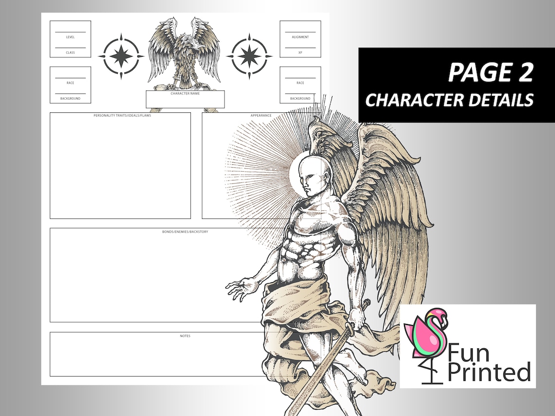 Dnd Character Sheet Gods Minimal 5e Dungeons and Dragons Character ...