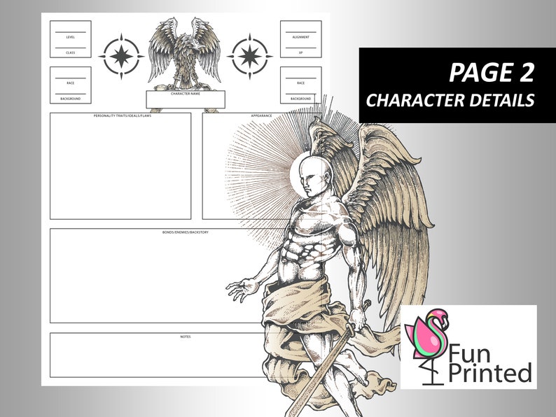 Dnd Character Sheet Gods Minimal 5e | Dungeons and Dragons Character ...