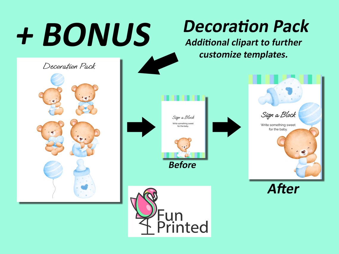 68 Teddy Bear Baby Shower Games Bundle, Teddy Baby Shower Game ...