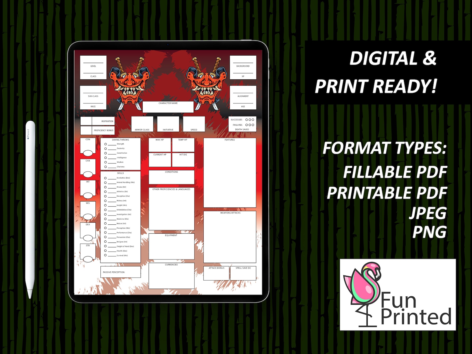 Dnd Character Sheet 5e Fighter Samurai | Dungeons and Dragons Character ...