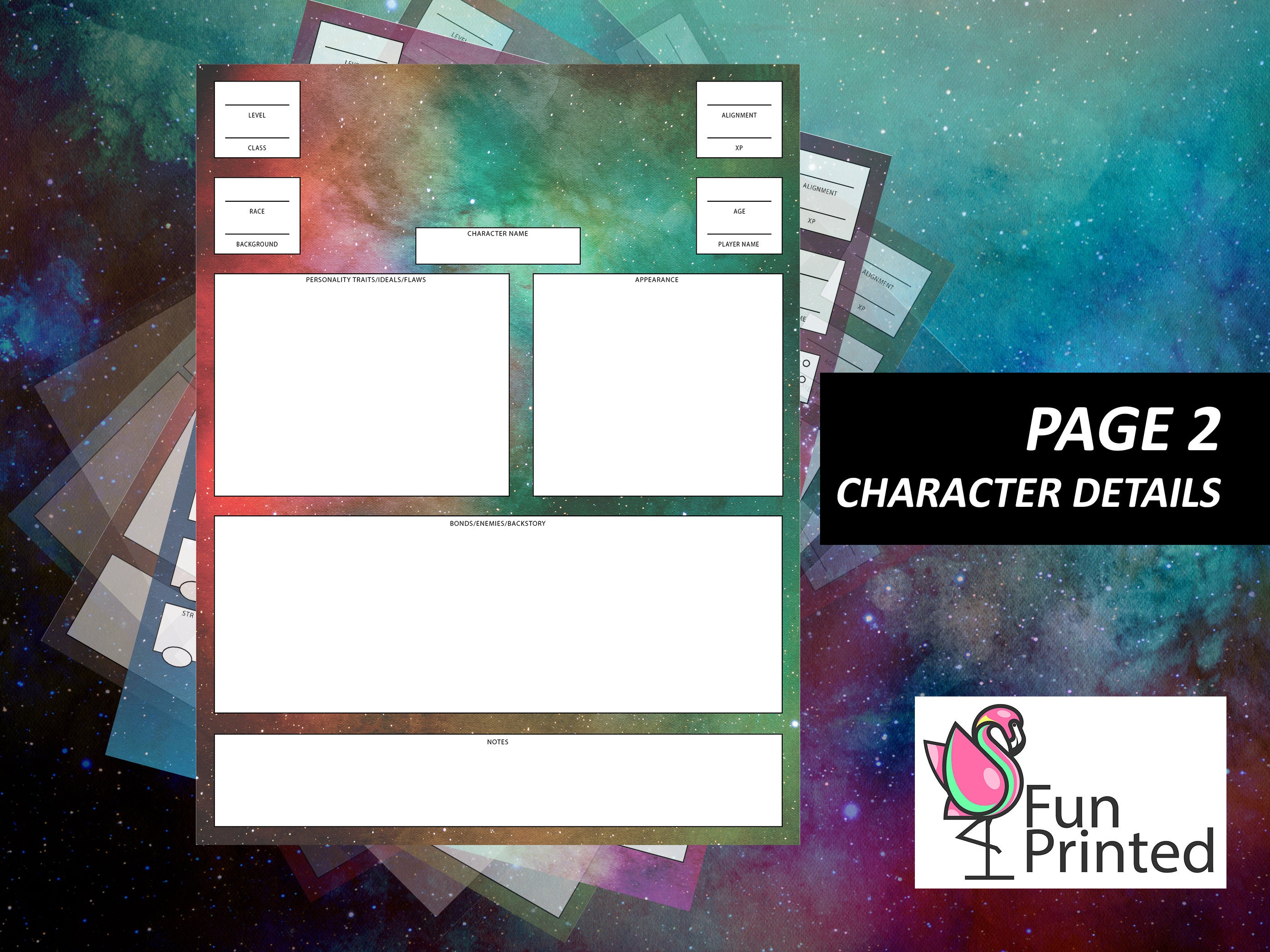 Adventures in Space Dnd 5e Character Sheet | Fillable Printable (PDF ...