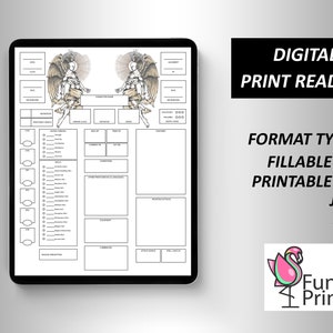 Dnd Character Sheet Gods Minimal 5e | Dungeons and Dragons Character ...