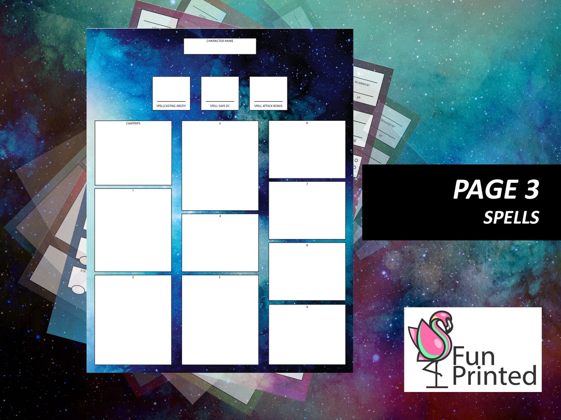 Adventures in Space Dnd 5e Character Sheet | Fillable Printable (PDF ...