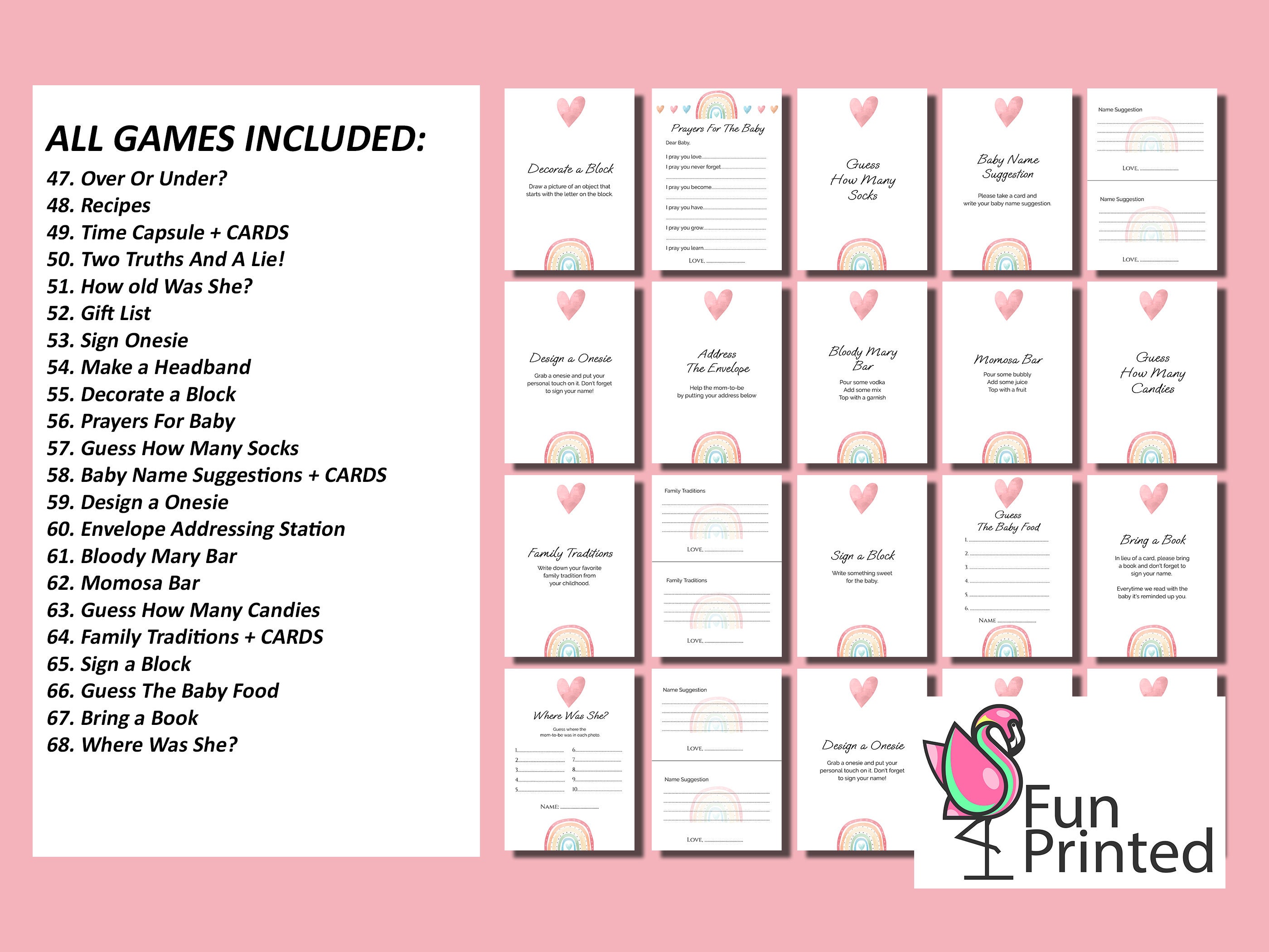 68 Rainbow Baby Shower Games Rainbow Baby Shower Rainbow - Etsy