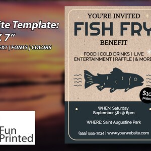 Fish Fry Invitation, Instant Download, Fish Fry Fundraiser, Fish Fry ...