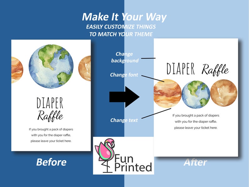 Space Diaper Raffle Sign Diaper Raffle Tickets Baby Shower - Etsy
