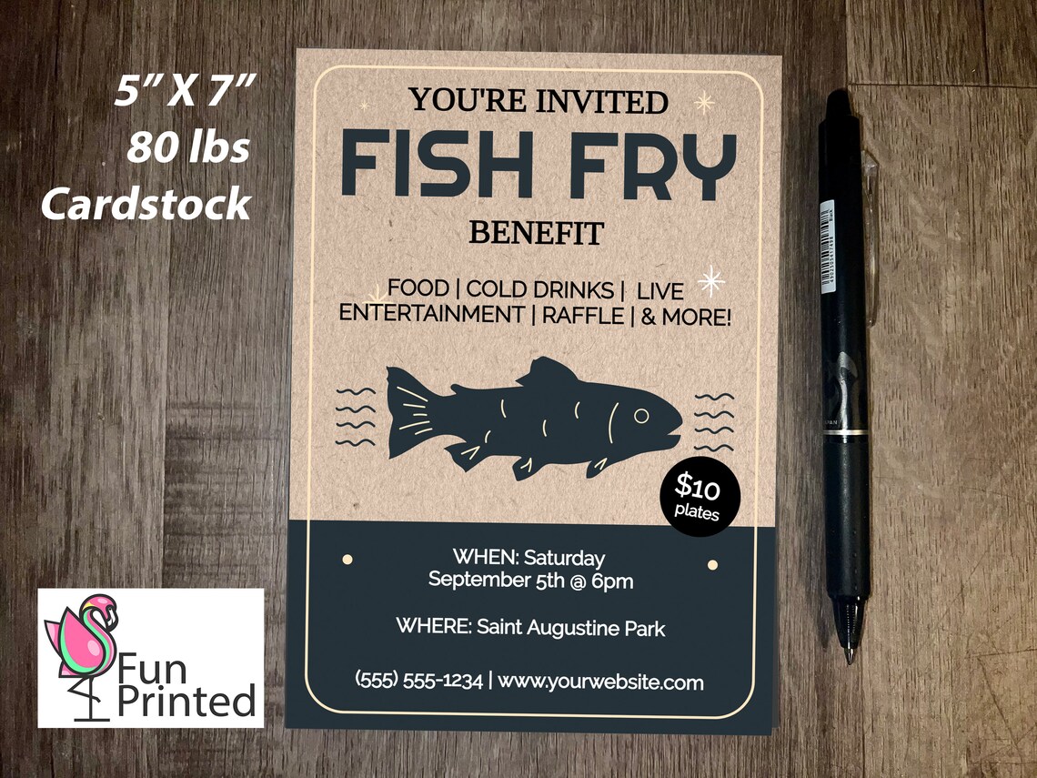 Fish Fry Invitation, Instant Download, Fish Fry Fundraiser, Fish Fry ...
