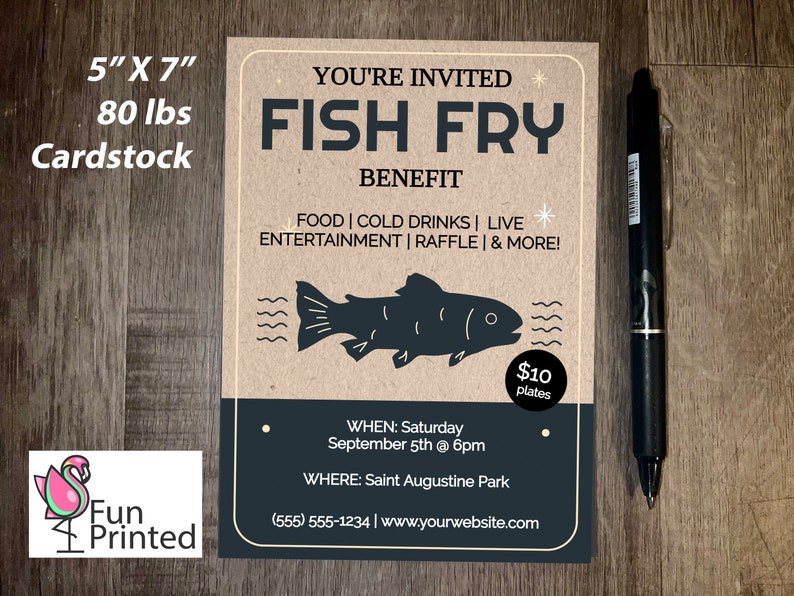 Fish Fry Invitation, Instant Download, Fish Fry Fundraiser, Fish Fry ...