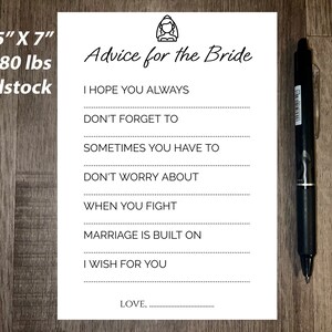 Advice for the Bride to Be Game, Instant Download, Printable, Bridal ...