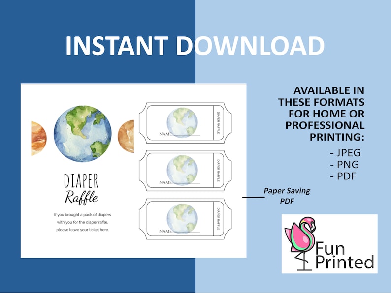 Space Diaper Raffle Sign Diaper Raffle Tickets Baby Shower - Etsy