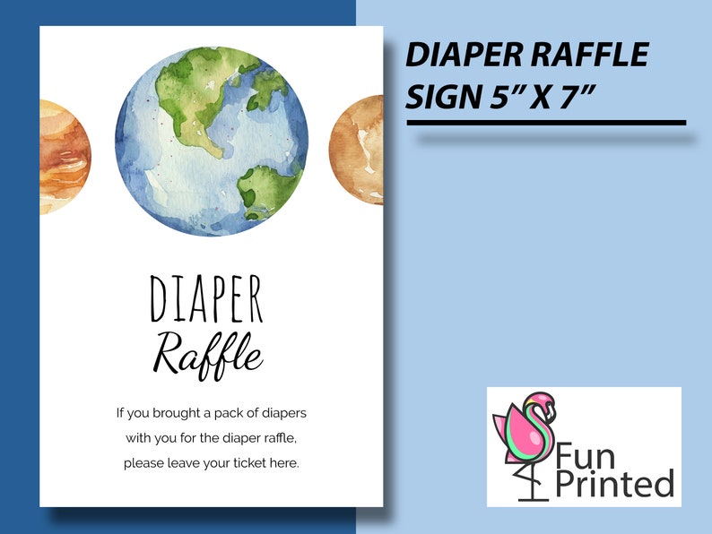 Space Diaper Raffle Sign Diaper Raffle Tickets Baby Shower - Etsy