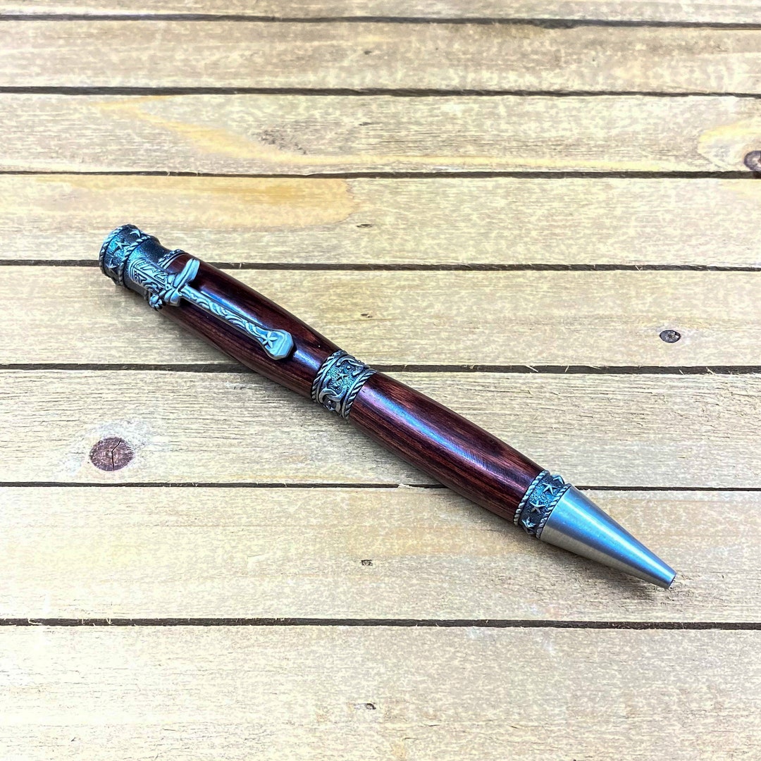 Kingwood Rosewood Cowboy or Cowgirl Pen, Antique Brasspewter, Custom ...