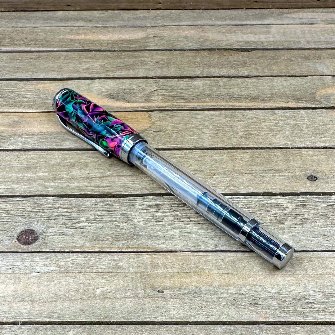 1990s Inspired Neon Demonstrator Style Fountain Pen, Fountain Pen With ...
