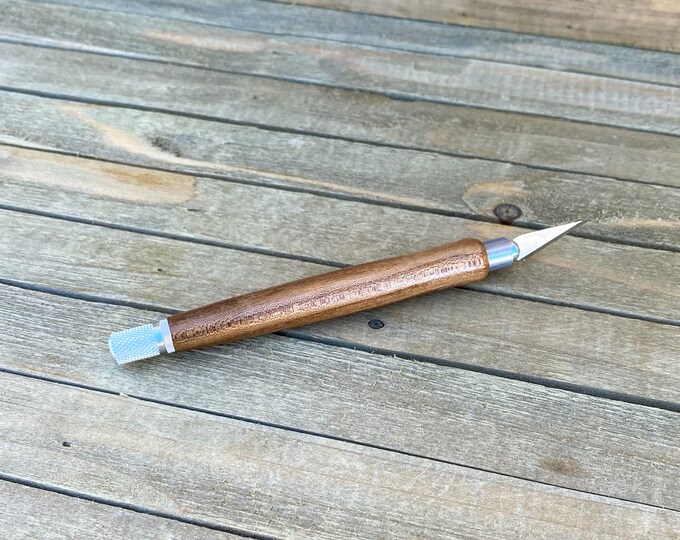 Elm Wood Hobby Scalpel, Handcrafted Modified Blades, Wood Handle ...