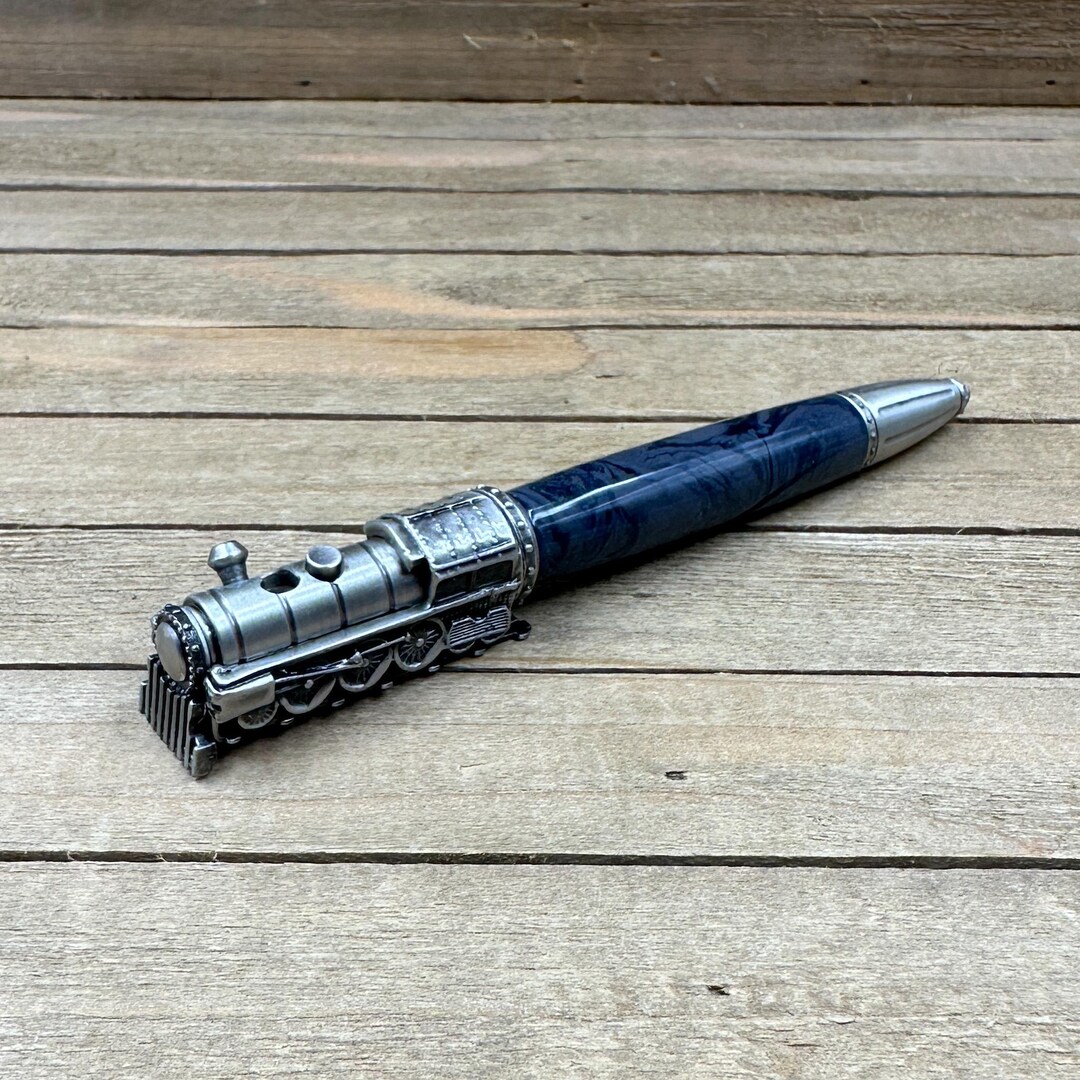 Handcrafted Steam Locomotive Ballpoint Pen – Antique Pewter Train Pen ...