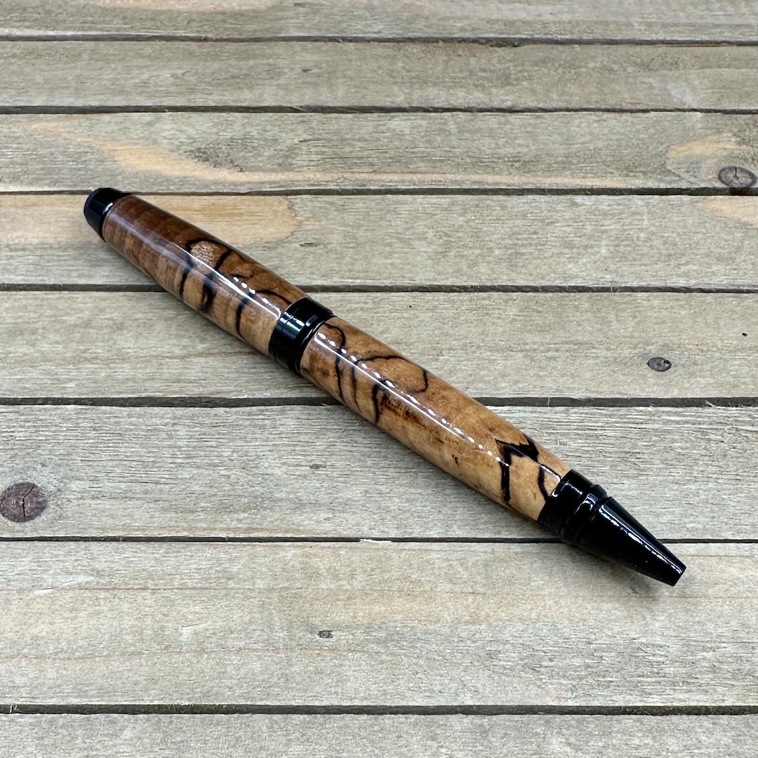 Handmade Spalted English Walnut Ballpoint Pen: Black Chrome Finish - Etsy