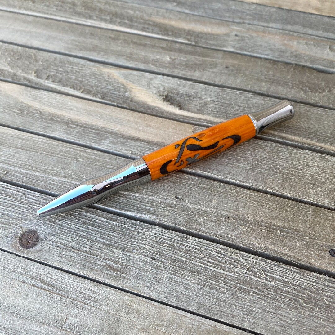 Orange Blaze Motorcycle Pen With Laser Inlay, Handcrafted Elegance for ...