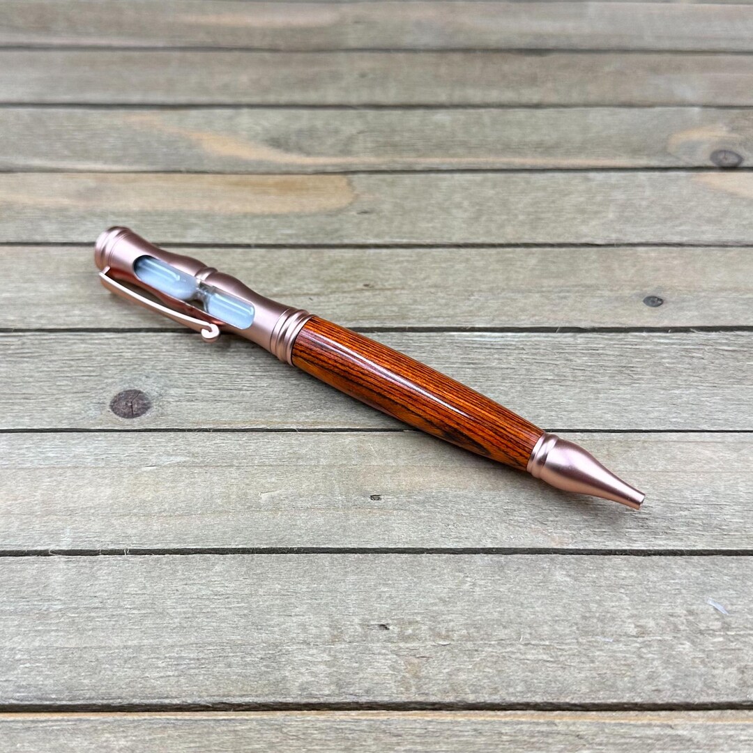 Satin Rose Gold Hourglass Twist Pen, Time Keeping Pen, Sands of an ...