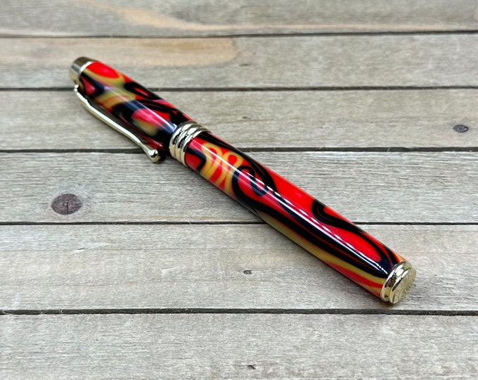 Road Map Resin and Gold Introductory Rollerball Pen, Red, Black, and ...