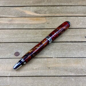 Sedona Style Custom Acrylic Fountain Pen in Red and Gold Resin ...