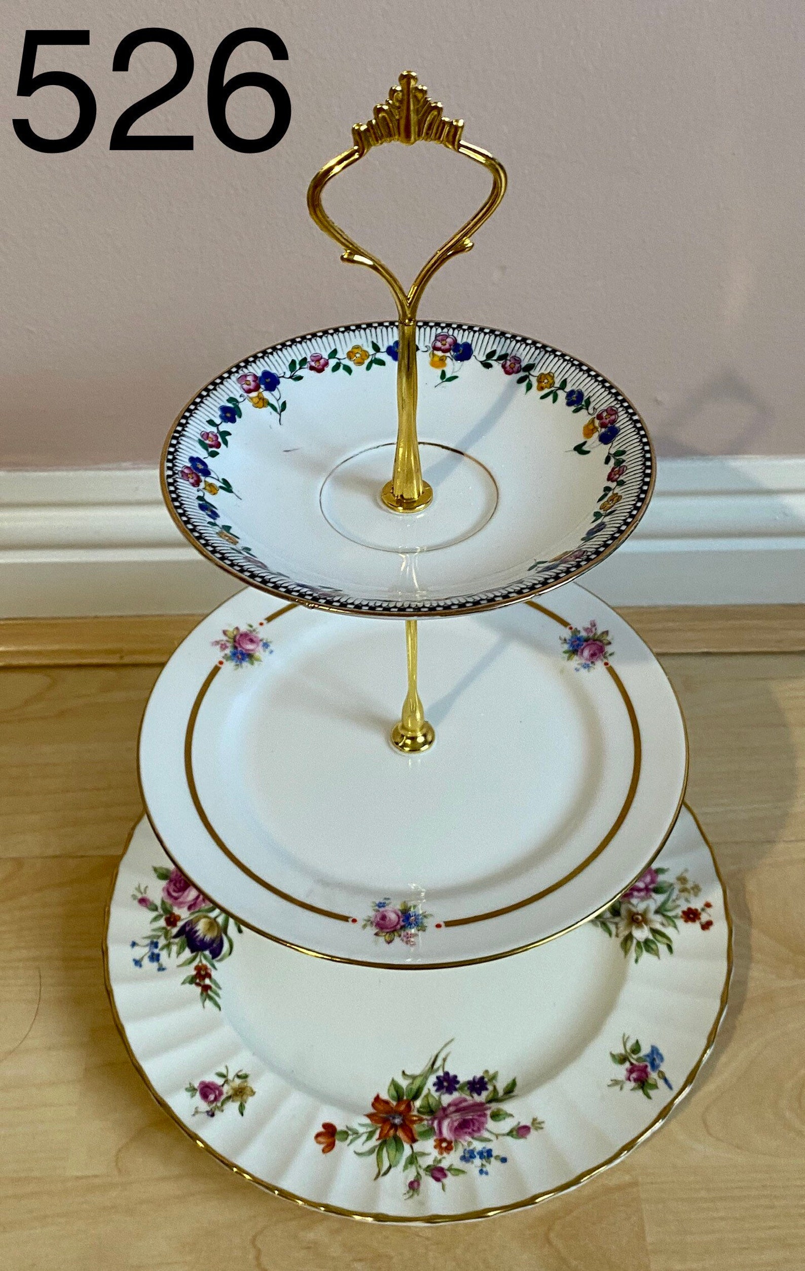 Vintage Three Tier Cake Stand - Etsy
