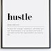 Hustle Definition Print, Motivational Quote Poster, Office Wall Art ...