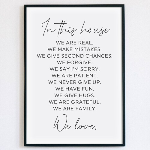 Personalized Family Rules in This House We Art Print Wall - Etsy
