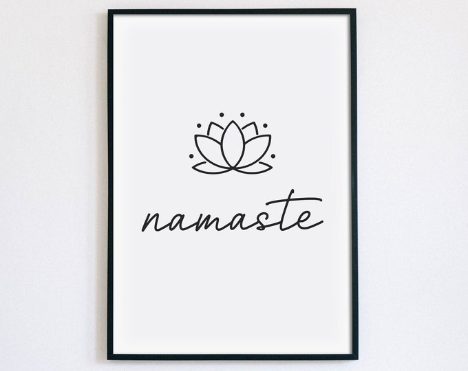 Namaste Print, Meditation Poster, Namaste Wall Art, Zen Printable Art ...