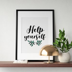 Help Yourself Print, Table Sign, Wedding Reception, Beverage Station ...