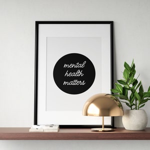 Mental Health Matters Printable Wall Art, Self Love Poster ...