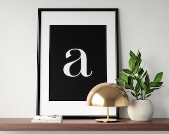 Printable Letter, Letter Sign, Black Background, Initial Printable Wall ...