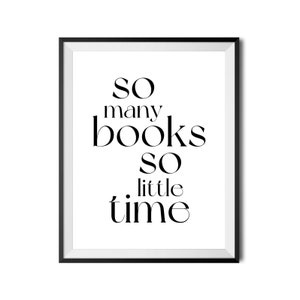 So Many Books so Little Time Print, Reading Nook Poster, Book Lover ...