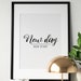 New Day New Start Printable Wall Art, Bedroom Poster, Inspirational ...