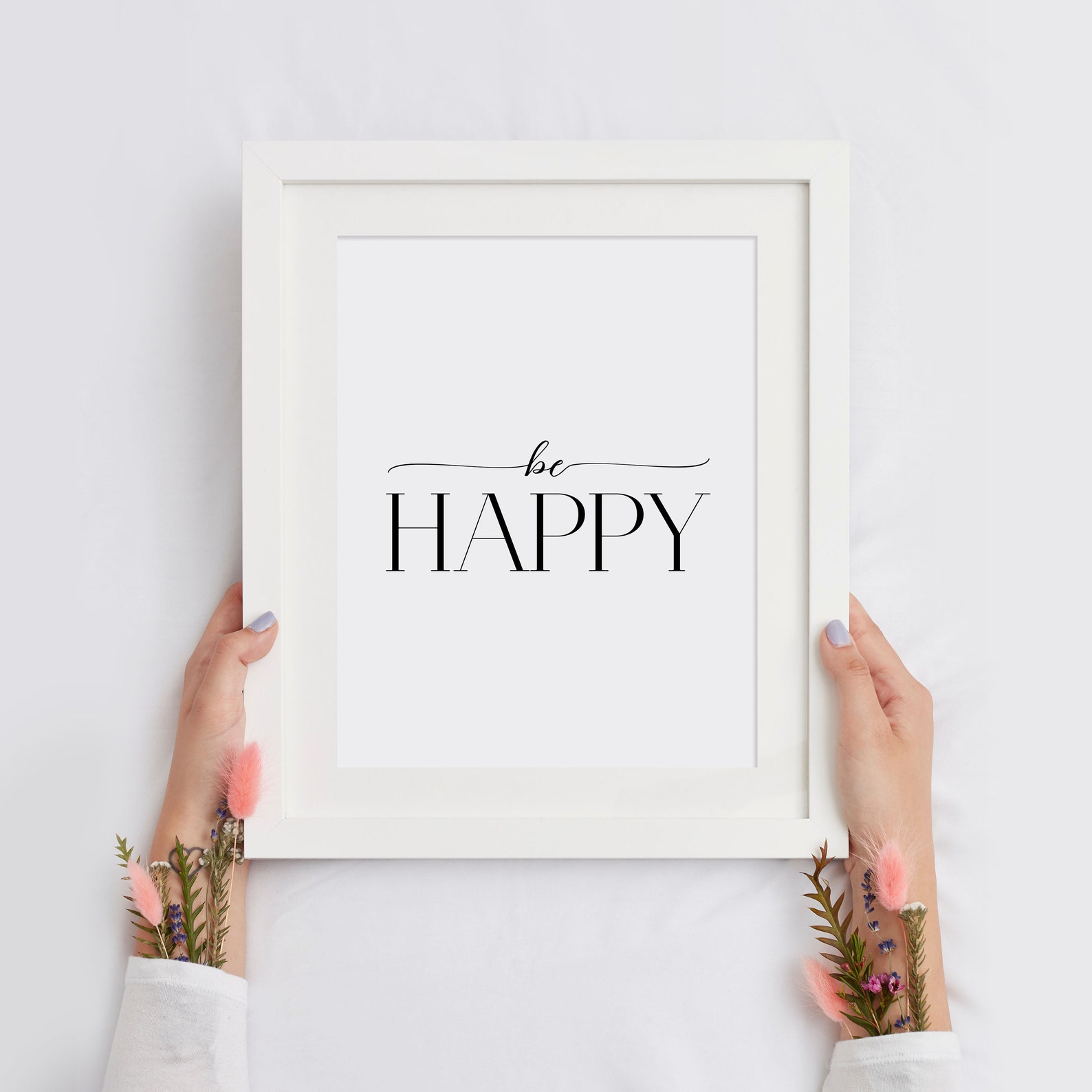 Be Happy Print Printable Art Quote Life Quote Inspirational - Etsy