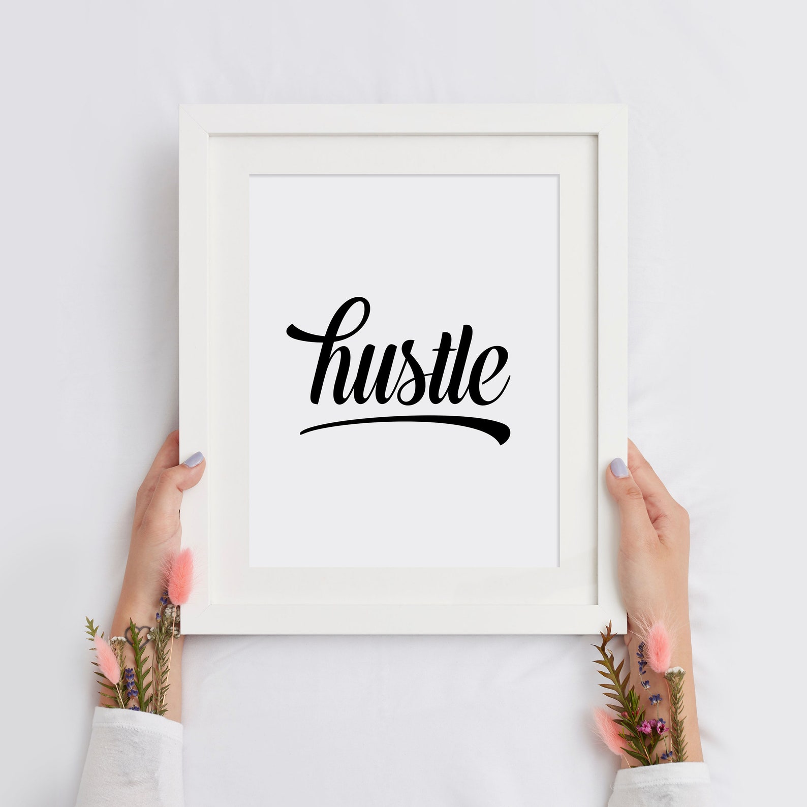 Hustle Print Motivational Poster Office Wall Art Gym | Etsy