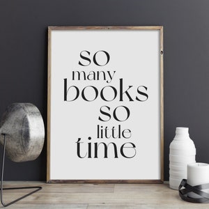 So Many Books so Little Time Print, Reading Nook Poster, Book Lover ...