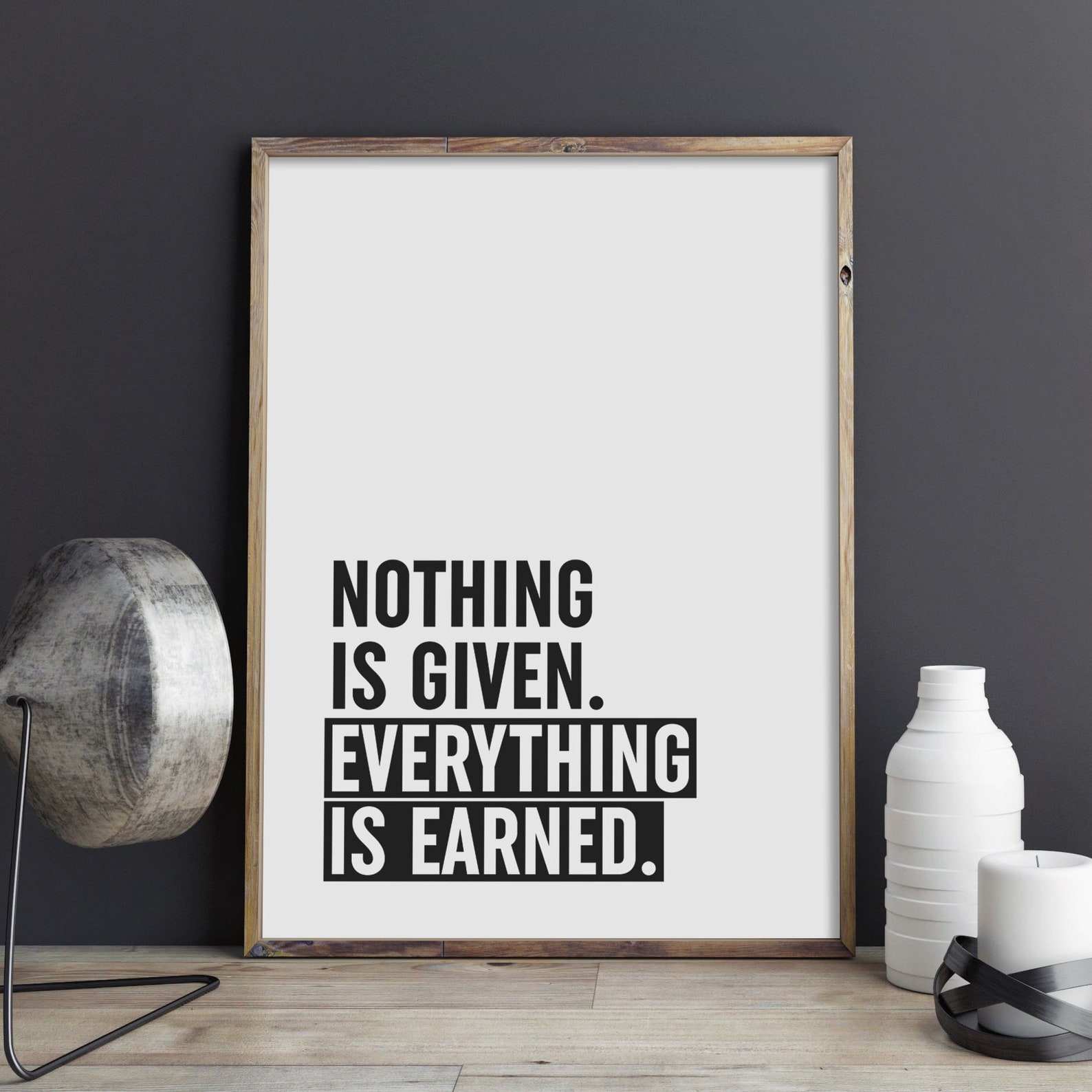 Nothing is Given. Everything is Earned. Print, Inspirational Quote ...