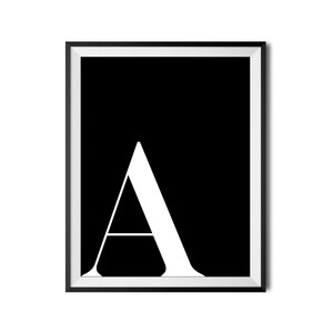 Printable Letter, Letter Sign, Black Background, Initial Printable Wall ...