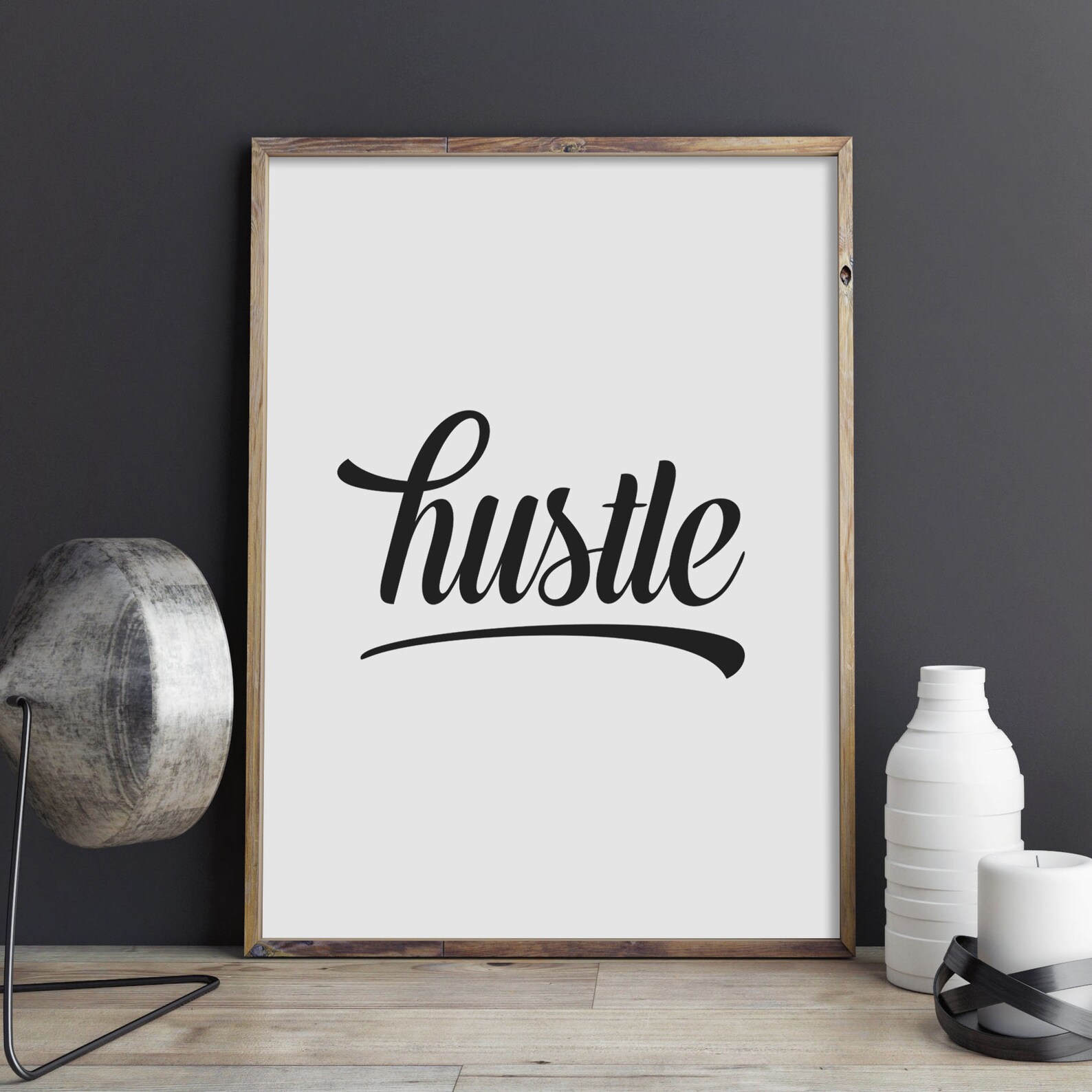 Hustle Print Motivational Poster Office Wall Art Gym - Etsy