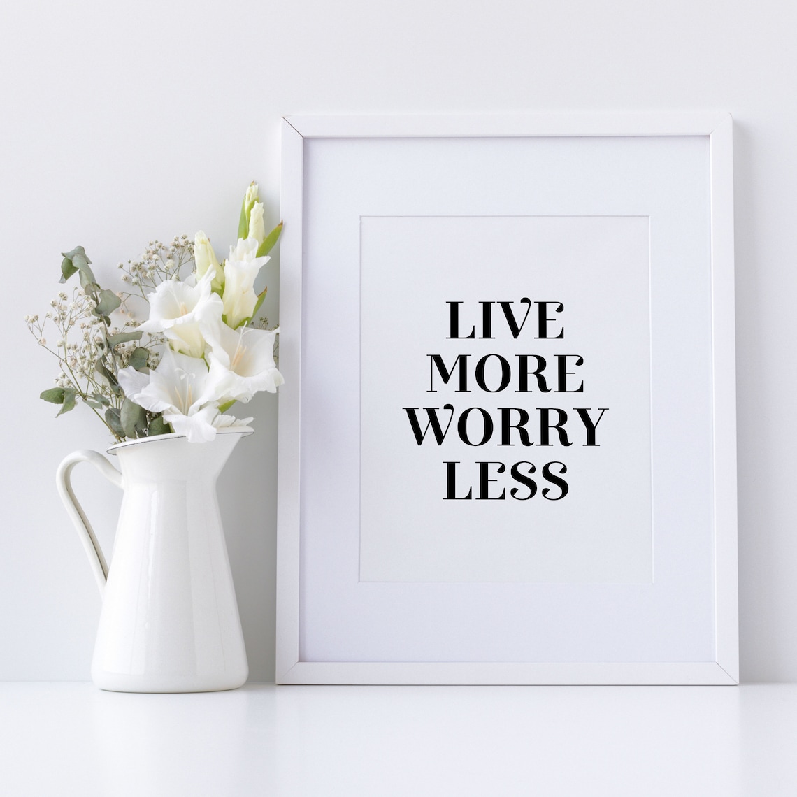 Live More Worry Less Print Positive Poster Bedroom Wall Art - Etsy UK
