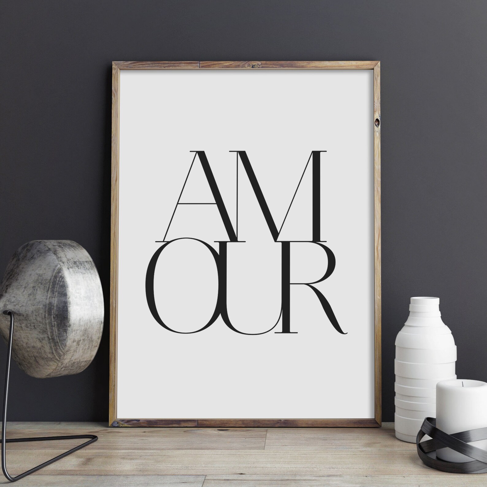 Amour Printable Wall Art Love Sign Modern Geometric Bedroom - Etsy