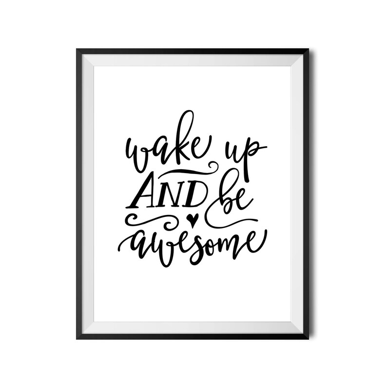 Wake up and Be Awesome Print Motivational Poster Teen Room - Etsy