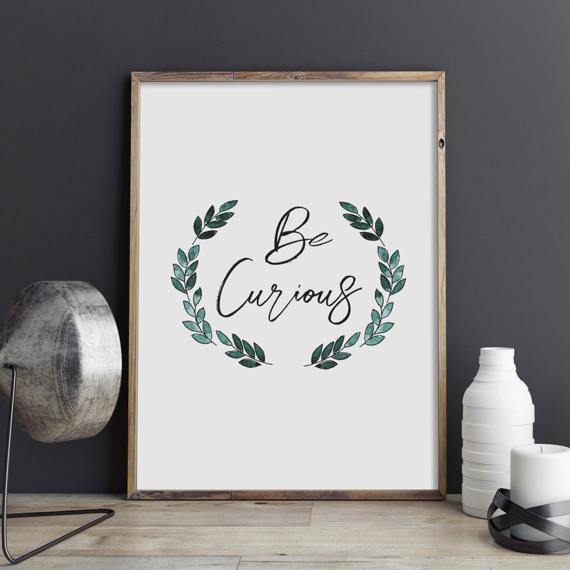 Be Curious Printable Art Motivational Poster Minimal Wall - Etsy