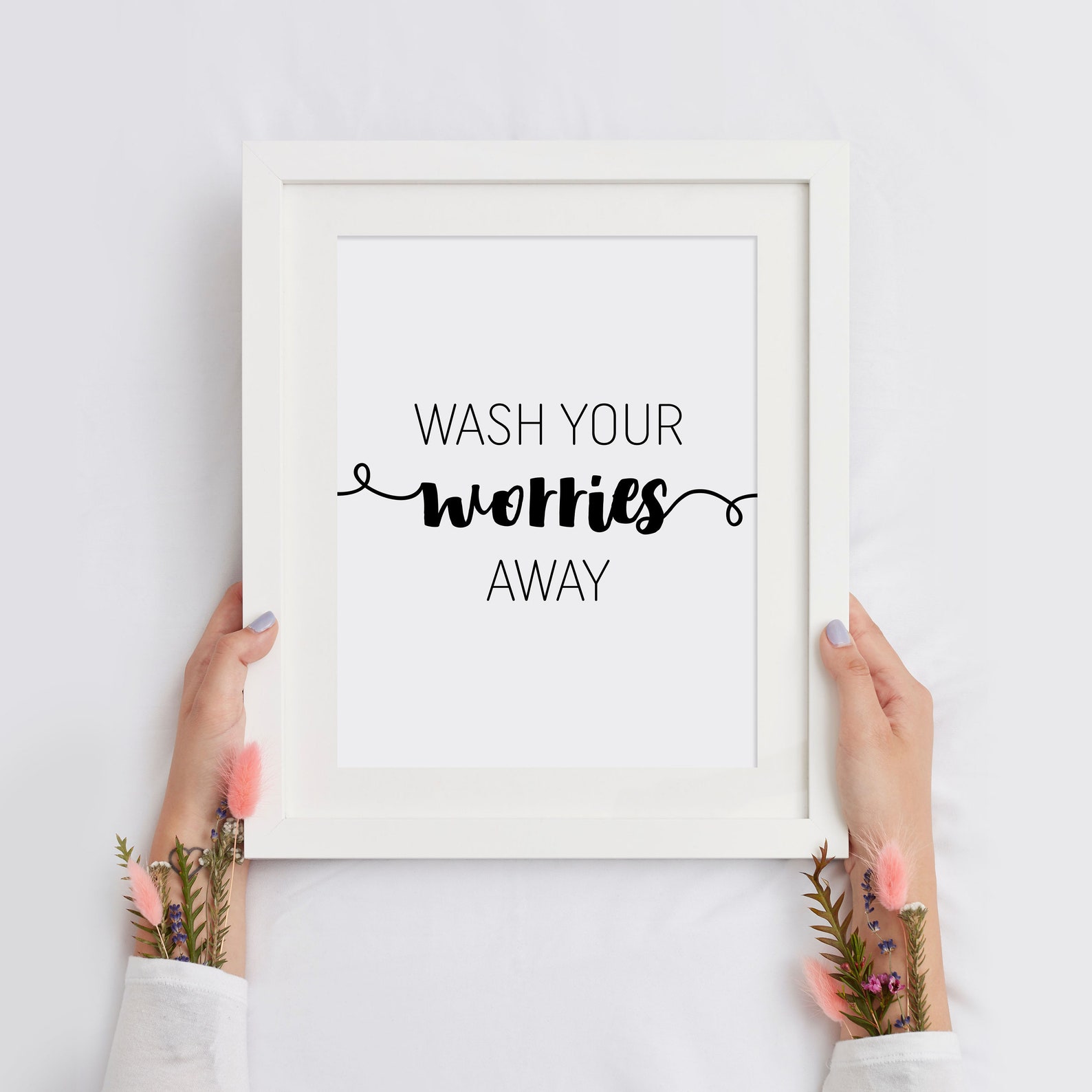 Wash Your Worries Away Printable Wall Art Bathroom Poster - Etsy