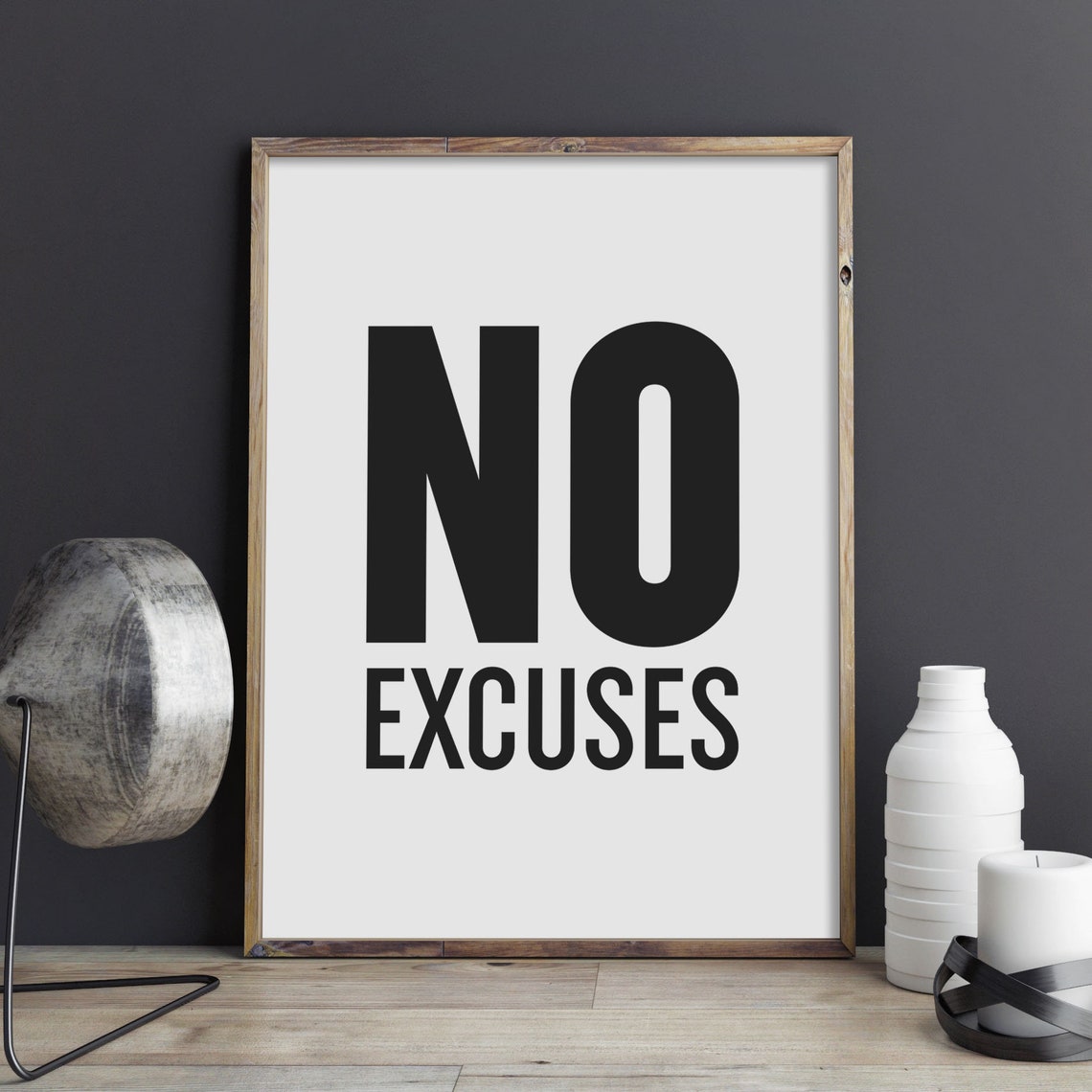 No Excuses Printable Wall Art Gym Poster Office Printable | Etsy