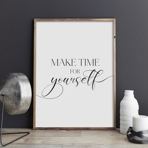 Make Time for Yourself Print, Self Care Poster, Mental Health Printable ...