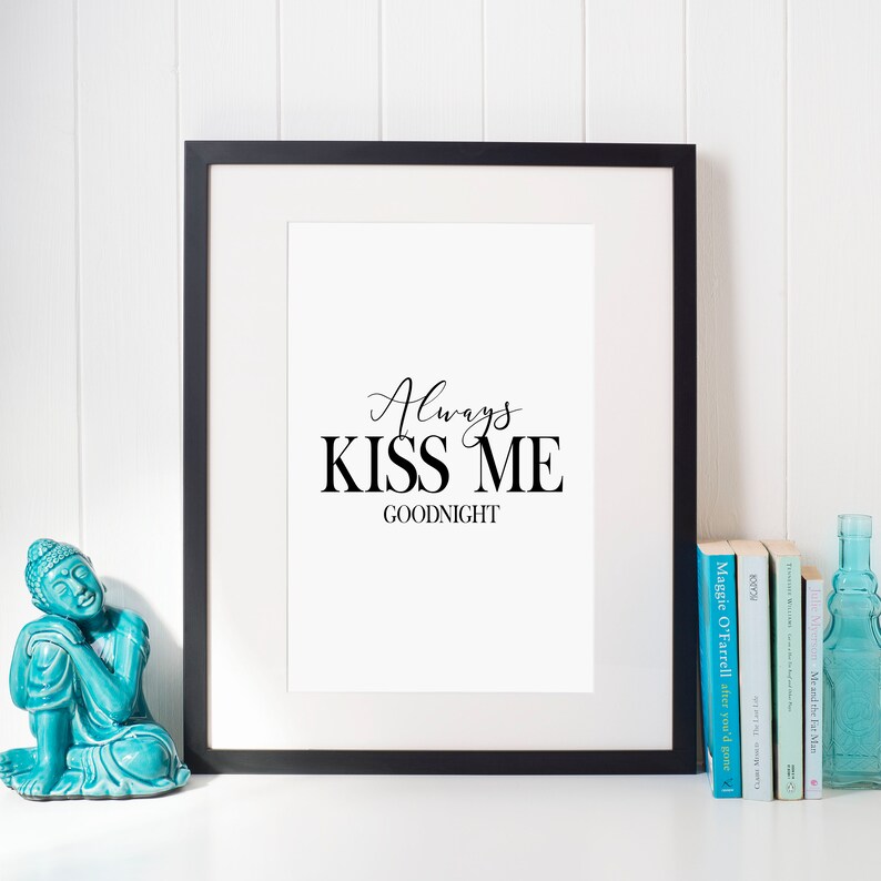 Always Kiss Me Goodnight Print Bedroom Poster Cozy Wall Art - Etsy