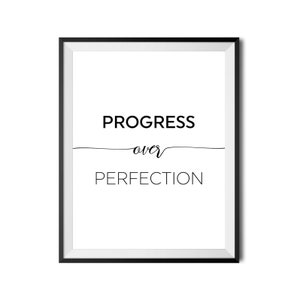 Progress Over Perfection Printable Wall Art, Uplifting Office Poster ...